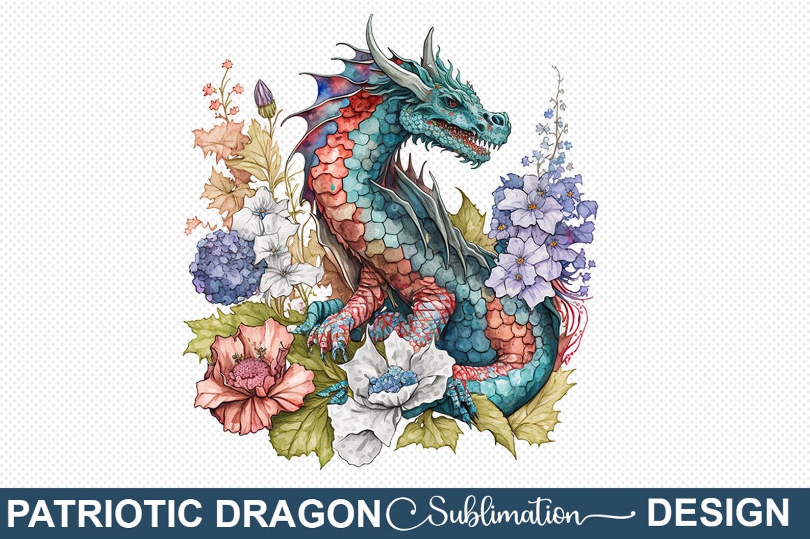 Patriotic Dragon Sublimation Bundle Patriotic Dregon USA - Etsy