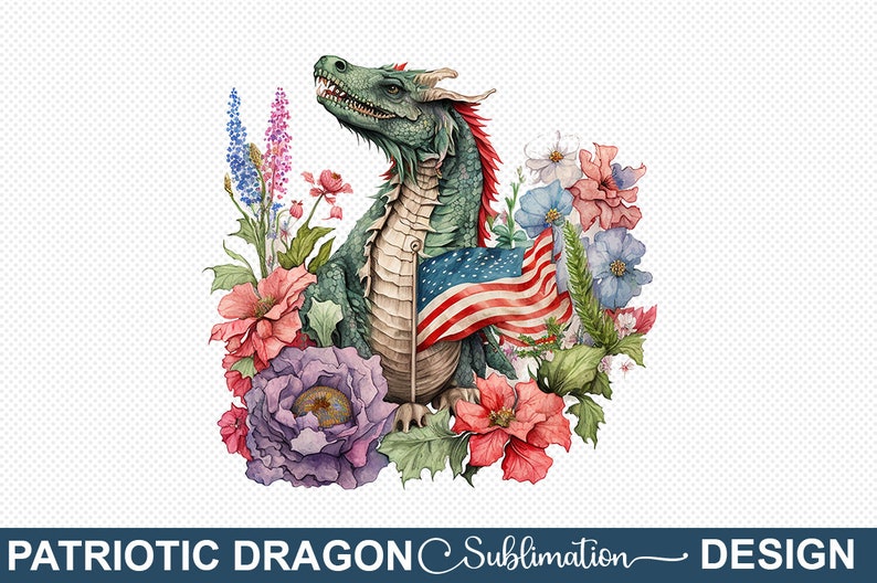 Patriotic Dragon Sublimation Bundle Patriotic Dregon USA - Etsy