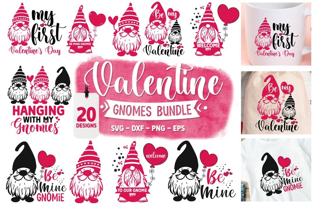 20 Valentine Gnomes Svg Bundle, Be Mine Gnomes Svg, Valentine Gnomes ...