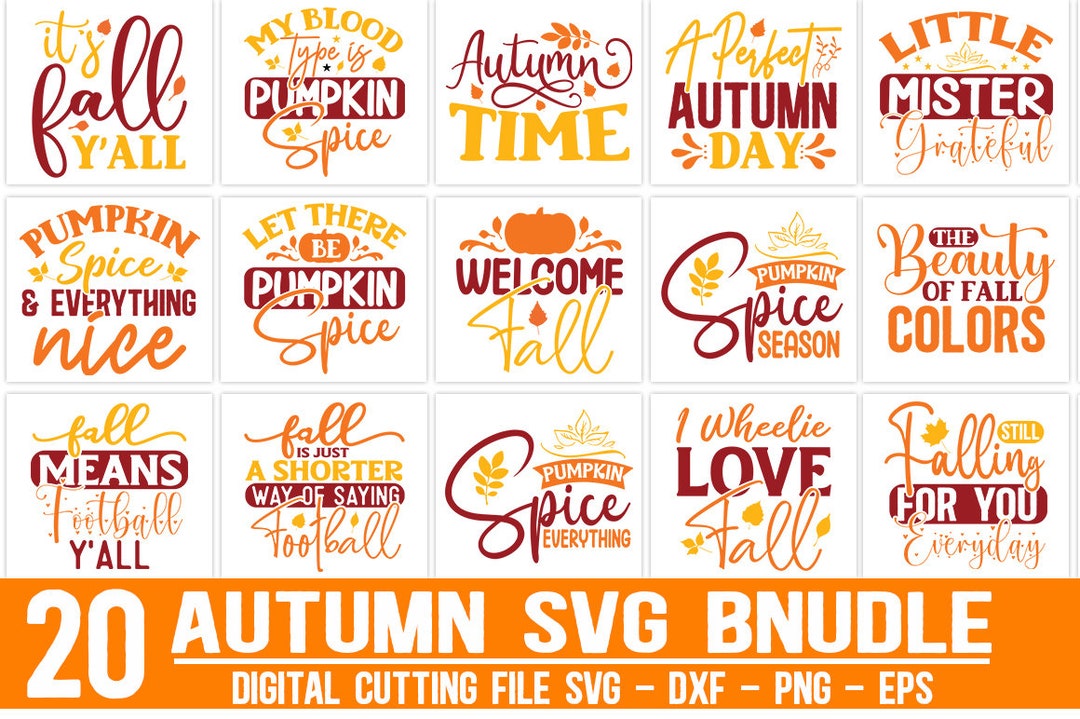 Autumn SVG Bundle, Fall SVG Bundle, Thanksgiving Svg, Fall Svg, Autumn ...