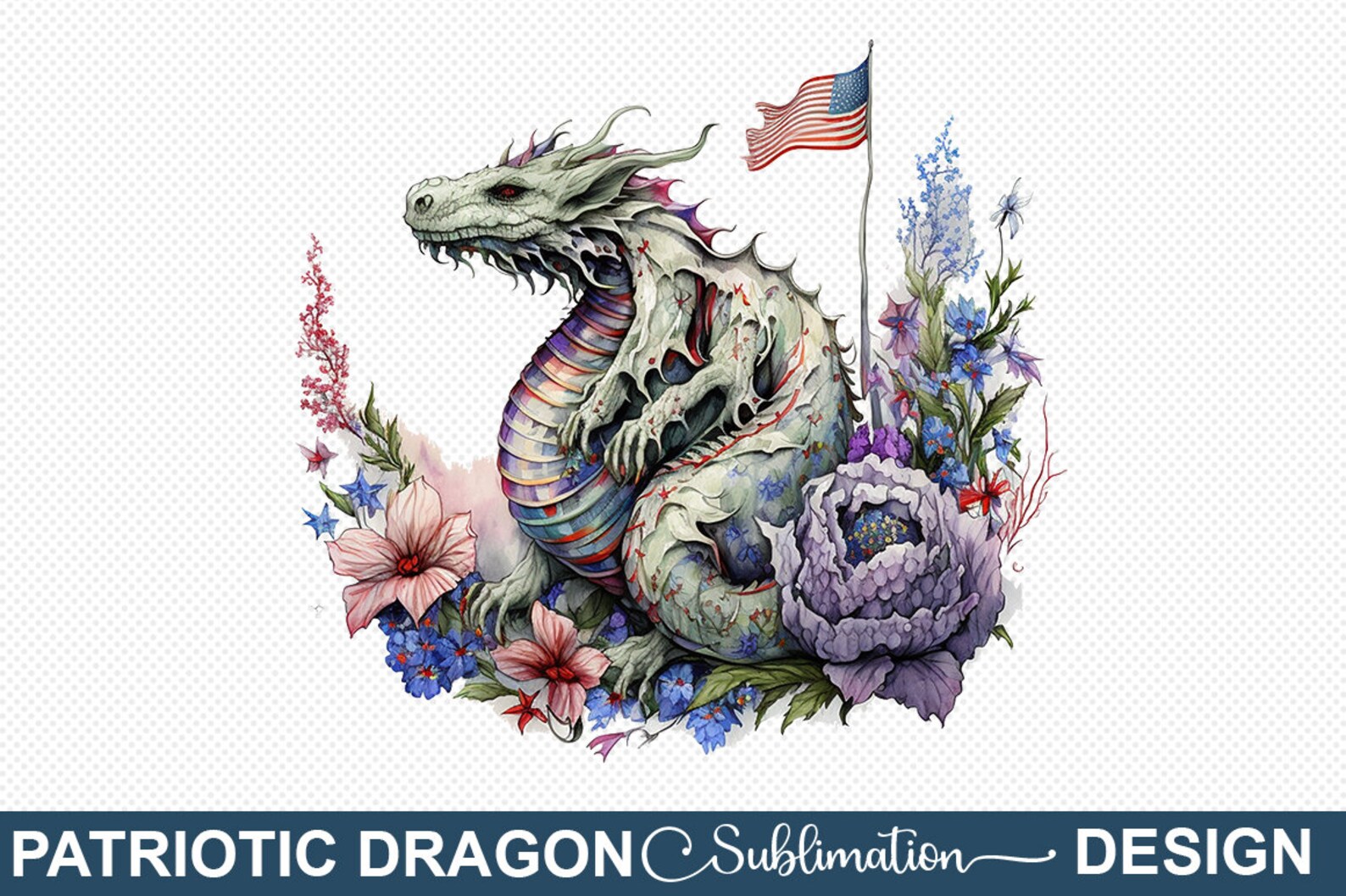 Patriotic Dragon Sublimation Bundle Patriotic Dregon USA - Etsy