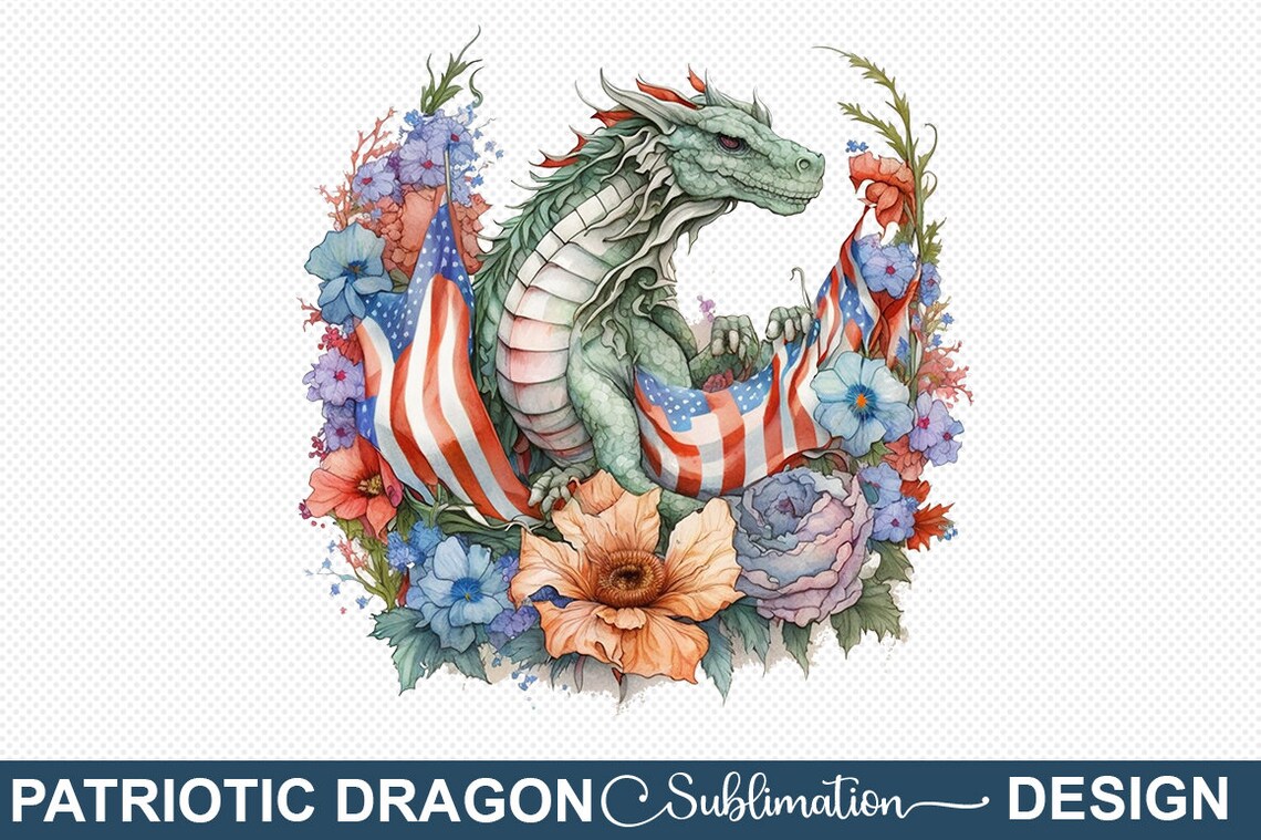 Patriotic Dragon Sublimation Bundle Patriotic Dregon USA - Etsy