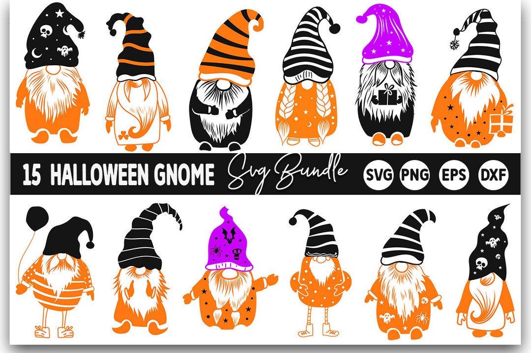 Halloween Gnome SVG Bundle, Digital Files, Halloween Gnome, Happy ...
