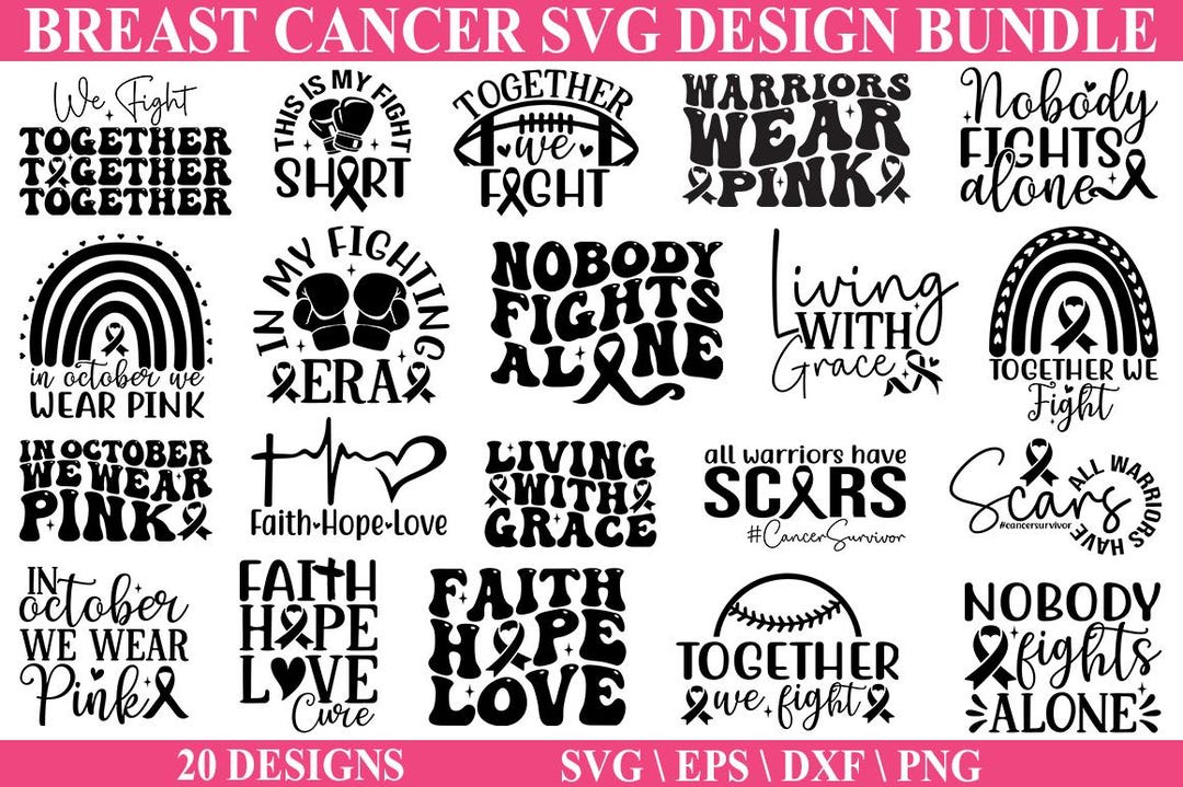 Breast Cancer SVG Bundle, Breast Cancer Awareness Svg, Women Awareness ...