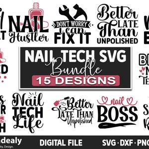Nail Tech Svg Bundle, Nail Tech Png Svg, Nail Tech Shirt Svg, Nail Tech ...