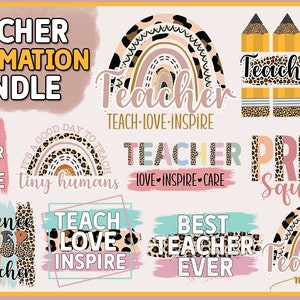 Retro Teacher PNG Bundle, Teacher Sublimation Design, Teacher ...