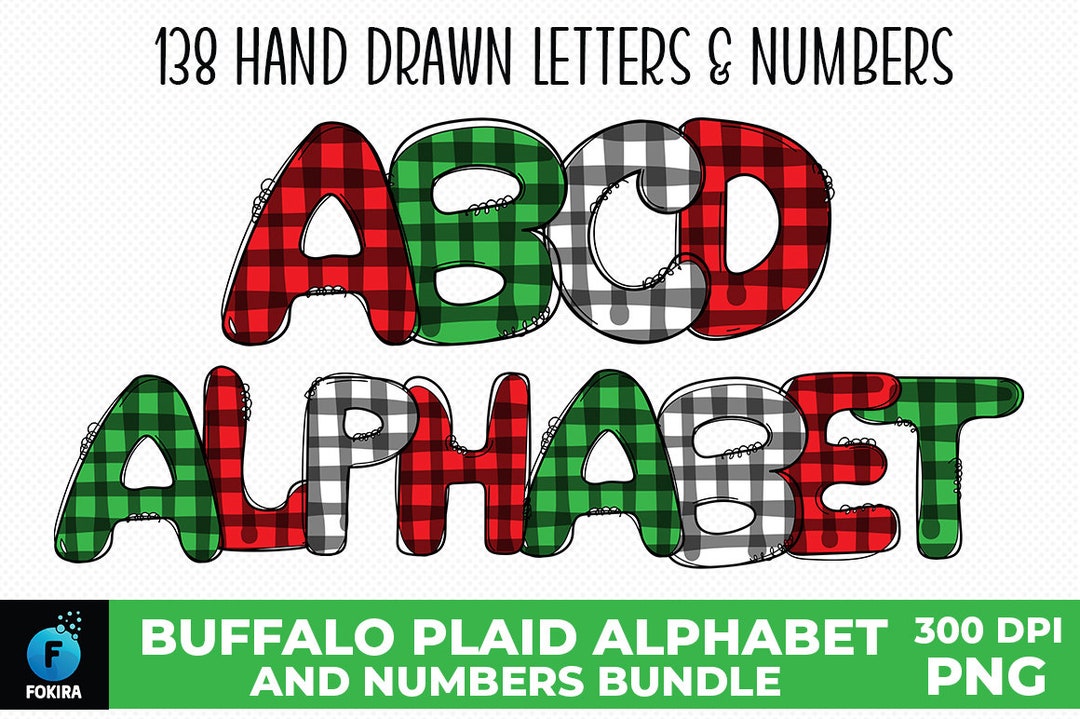 Buffalo Plaid Alphabet Bundle, Buffalo Plaid Alphabet, Alphabet Png ...