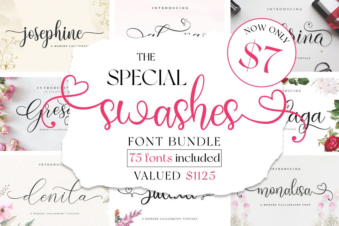 The Special Swashes Font Bundle 75+ Fonts Bundle Collection With Tails ...