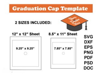 Graduation Cap Template Svg, Graduation Hat Template, Blank Graduation ...