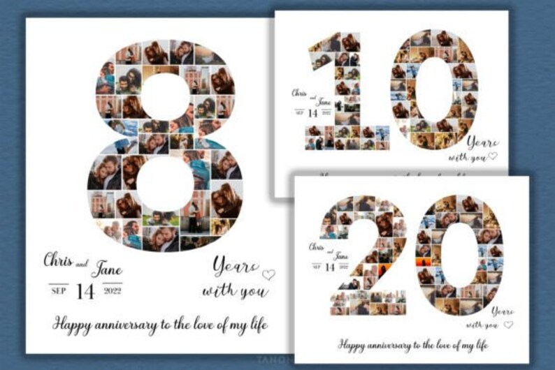 Números Photo Collage Canva Frame Plantilla 0 1 2 3 4 5 6 7 8 9 ...