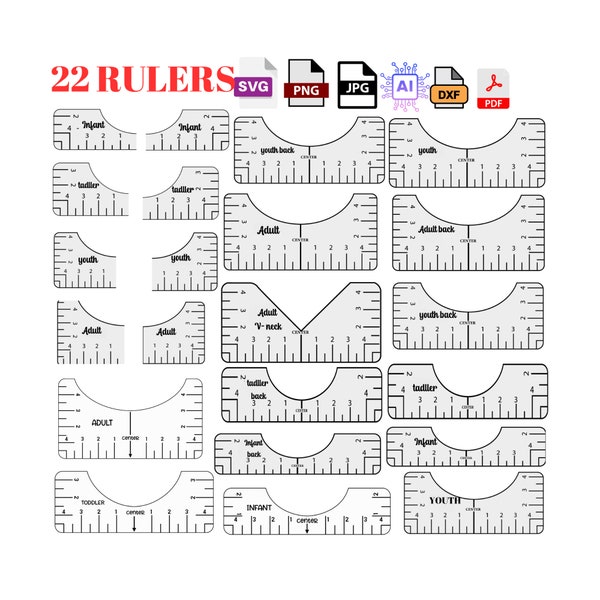 Shirt Ruler Svg - Etsy