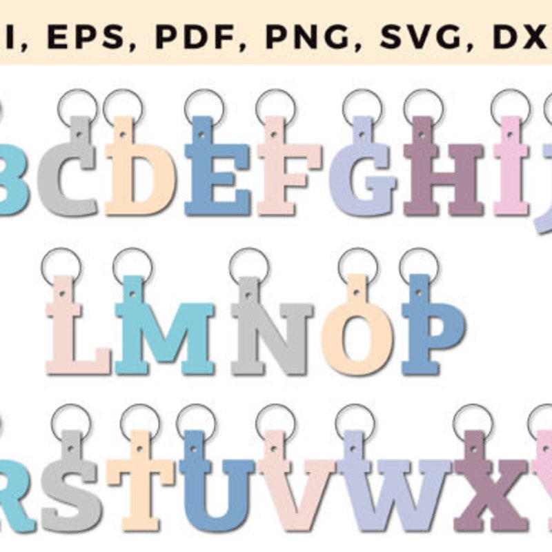 Alphabet Keychain - Etsy