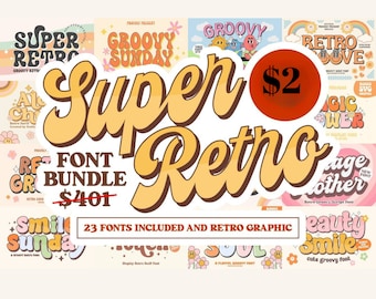 Groovy Retro Special Bundle Groovy Font, Retro Font, Hipster Font ...