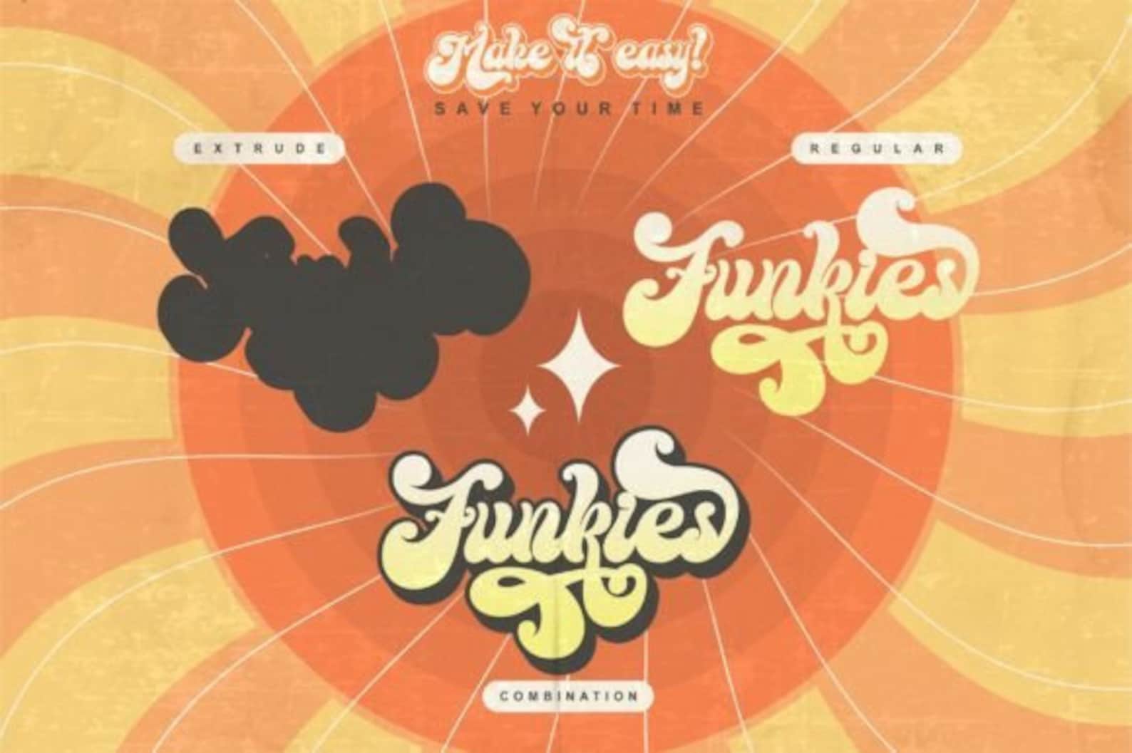 Retro Font Bundle Vintage Font Cricut Font Groovy Font Nostalgic