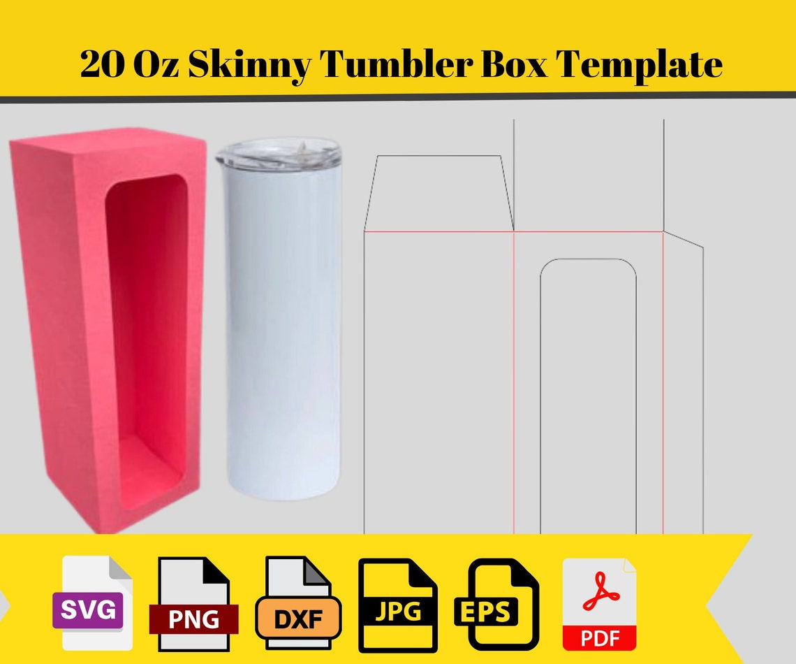 20 Oz Skinny Tumbler Box Template, Tumbler Box Template, 20 Oz Tumbler ...