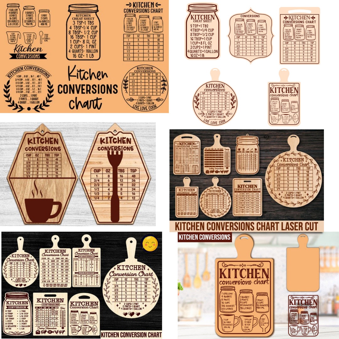 Kitchen Conversions Laser Cut Bundle Kitchen Measurement Conversions ...