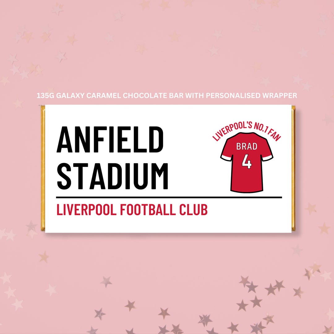 Personalised Liverpool FC Chocolate Bar: Galaxy Caramel Birthday Gift ...