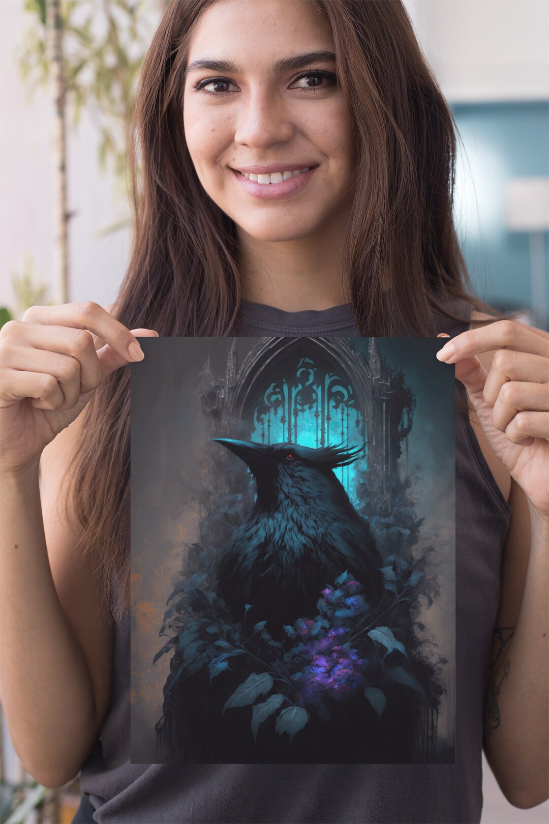 Raven at the Blue Cathedral digital Print - Etsy Australia