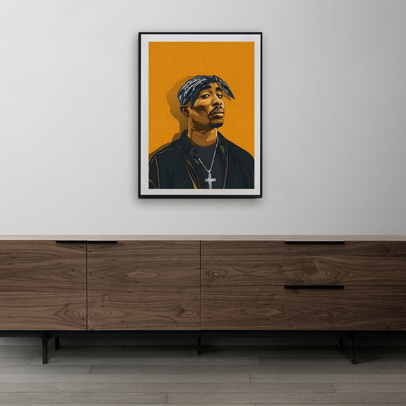 Tupac Poster Wall Art 2pac Art Tupac Canvas Wall Decor Tupac Painting ...