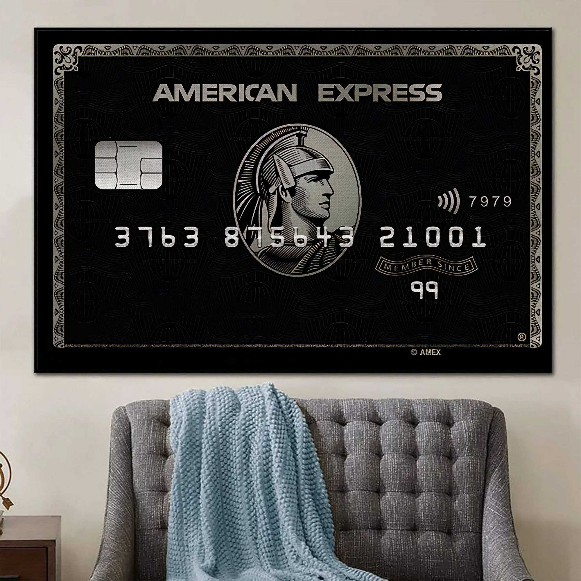 Custom AMEX Card Personalized Canvas American Express Custom Credit ...