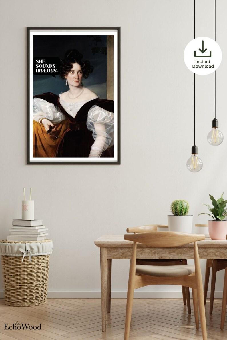 Feminist Poster Altered Vintage Art Print, She Sounds Hideous, Classic ...