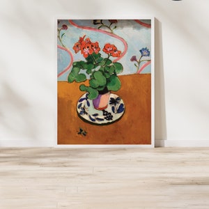 Henri Matisse Art Print, Moody Floral Digital Print, Geranium Vintage ...
