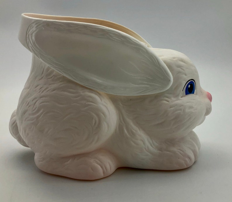 Vtg. Empire Blow Mold Bunny Rabbit Basket Plastic Easter W/fillable ...