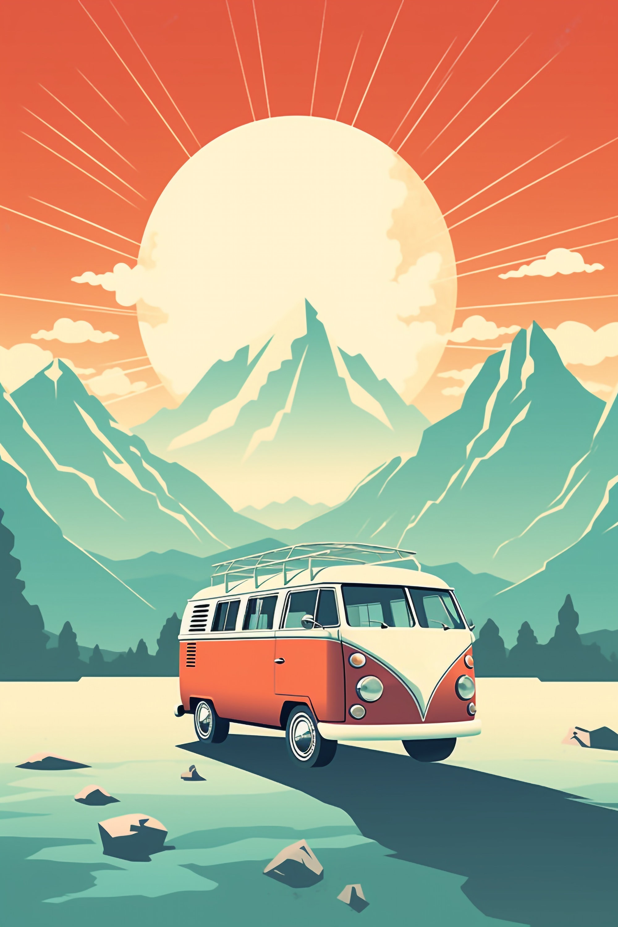 Vanlife Camper Retro Poster Digital Download Printable - Etsy