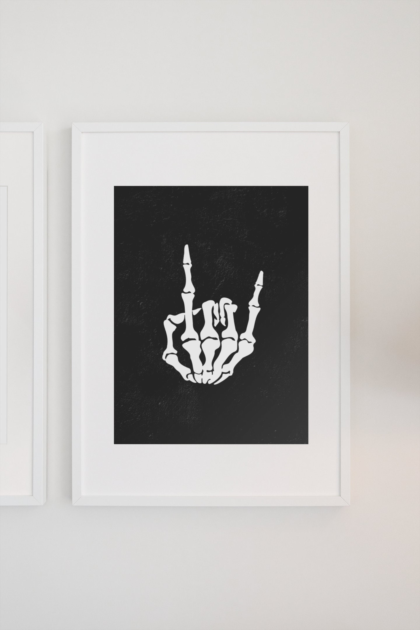 Heavy Metal Skeleton Hand Print Heavy Metal Painting - Etsy
