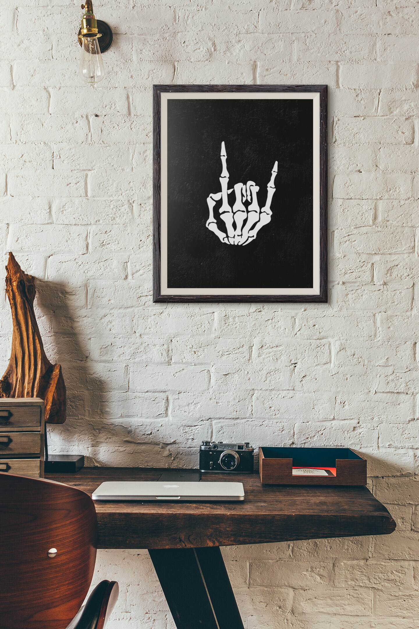 Heavy Metal Skeleton Hand Print Heavy Metal Painting - Etsy