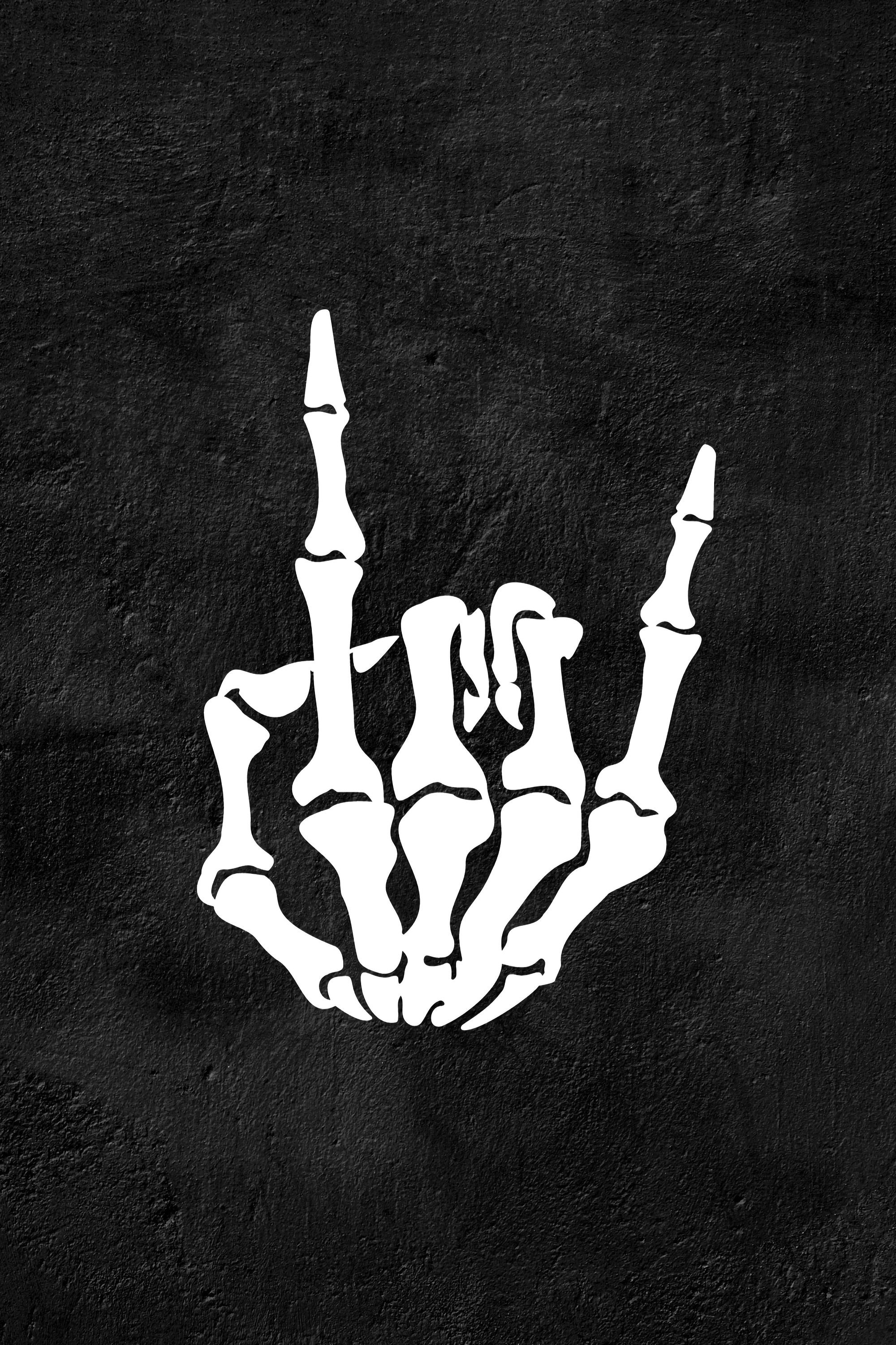 Heavy Metal Skeleton Hand Print Heavy Metal Painting - Etsy