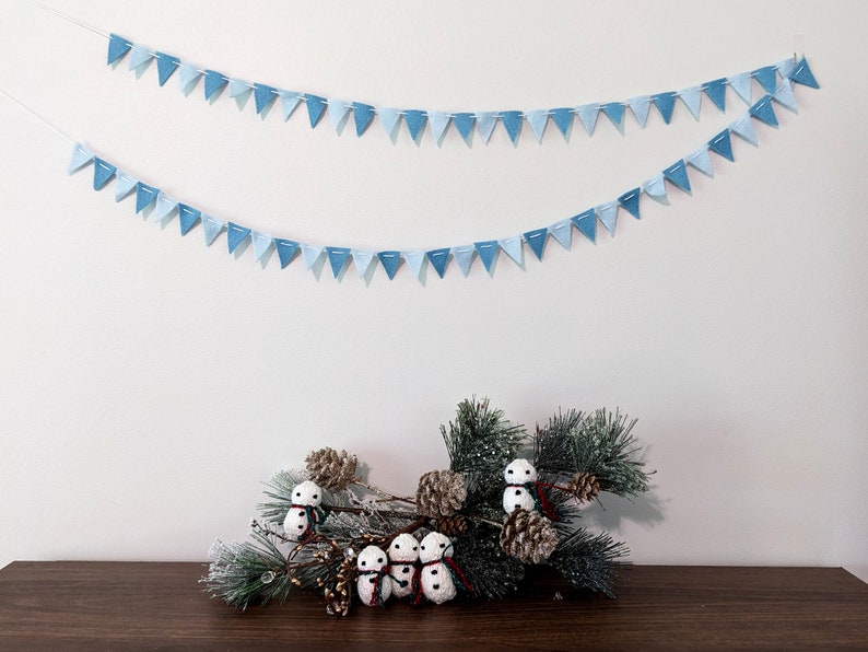 Wool Felt Triangle Flag Banner: Winter Garland, Custom Colors - Etsy
