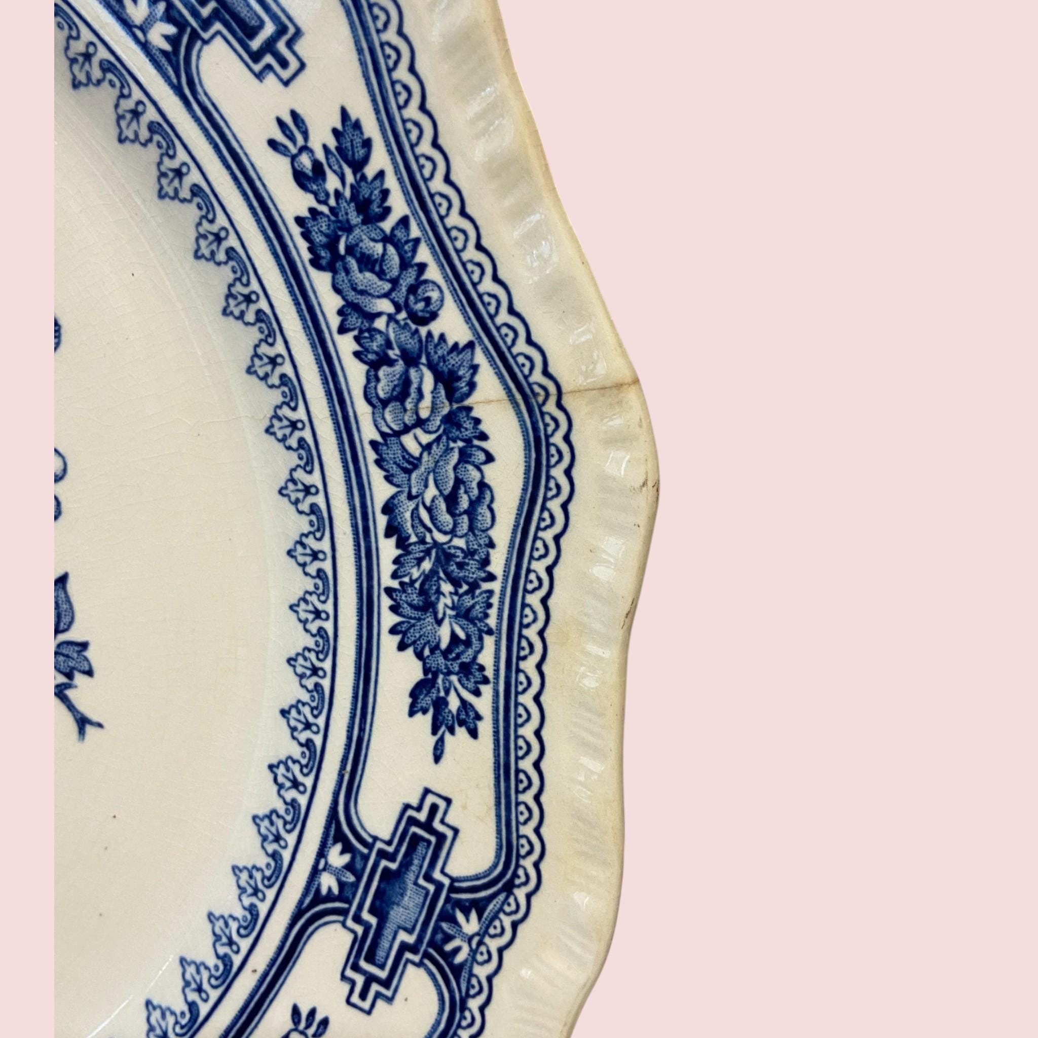 Antique Ironstone Masons Flow Blue White Manchu Pattern, Choose From 10 ...