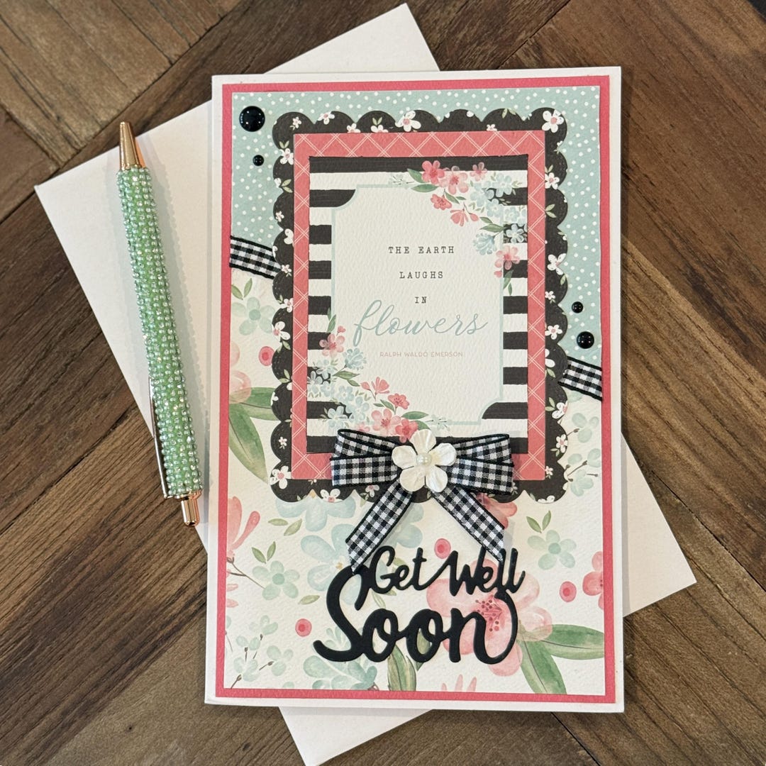 Get Well Card for Her; Lovely Handmade Get Well Card; Free Personalized ...