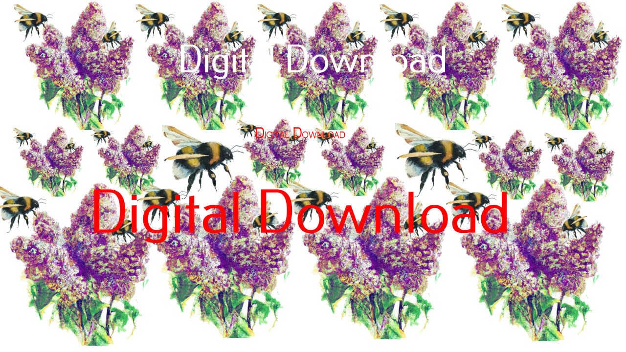 Watercolor Decoupage Bees and Honeycomb Drawings - High Quality Digital ...