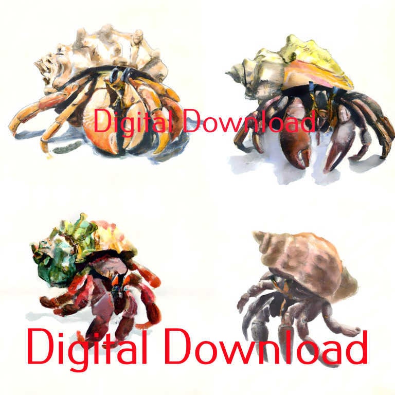 Crab Drawings Digital Download Printable Art, Printable Decoupage ...