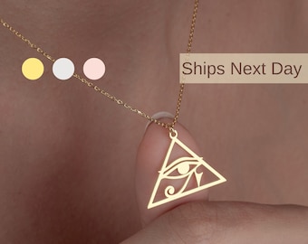 Eye of Ra Necklace Sterling Silver, Eye of Horus Pendant, Egyptian ...