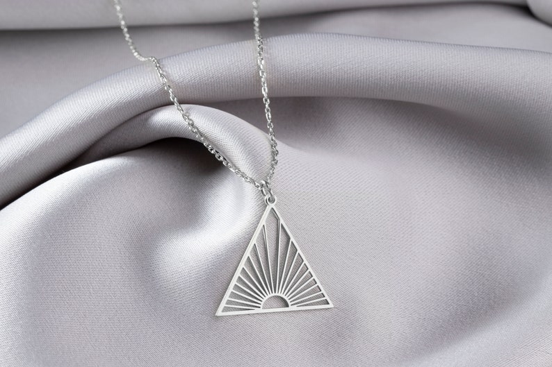 Egyptian Necklace, Pyramid Necklace, Silver Necklace, Necklace for Mom ...