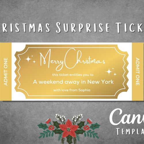 Editable Golden Ticket Gift Voucher Template Printable Gold - Etsy ...