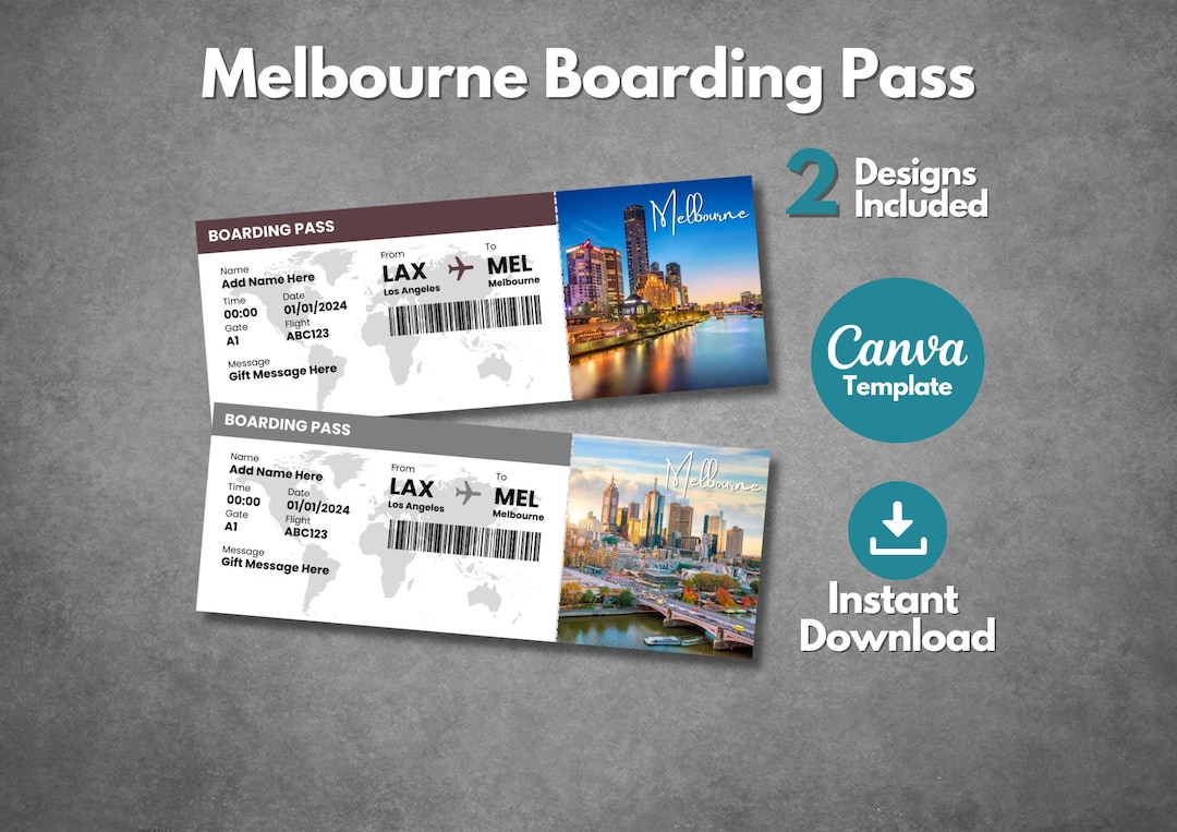 Editable Melbourne Surprise Ticket Template Printable - Etsy UK
