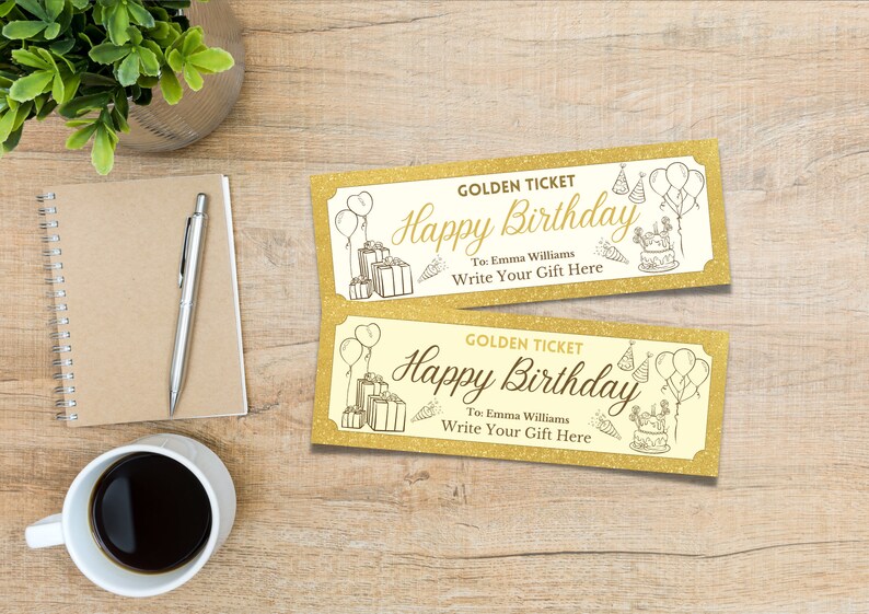 Editable Golden Ticket Template Printable Golden Surprise - Etsy