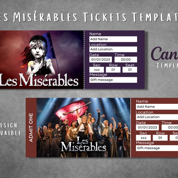 Surprise Les Miserables Ticket - Etsy