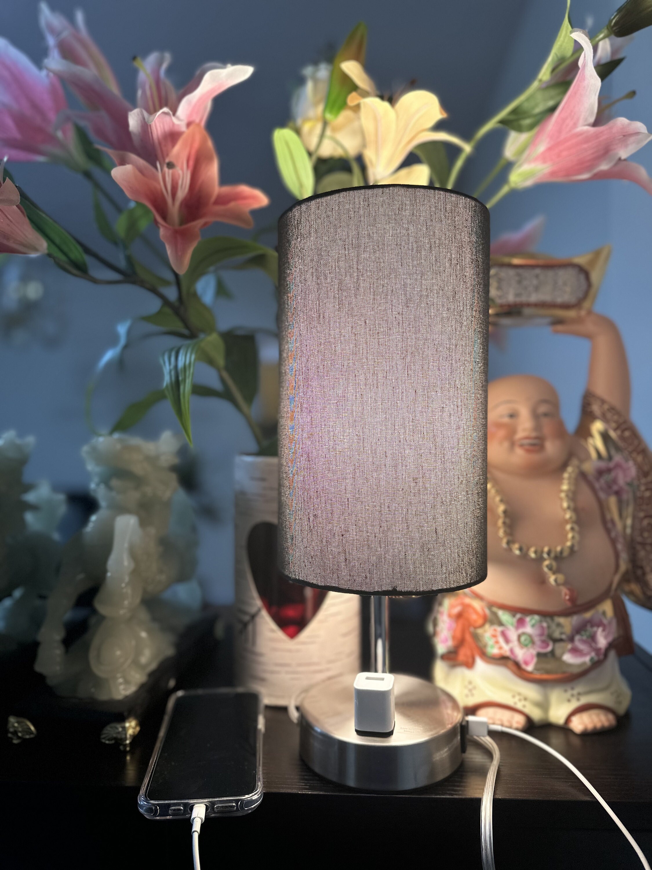 Touch Sensor Bedside Nightstand Table Lamp W/ 2 USB-A Charging Ports ...