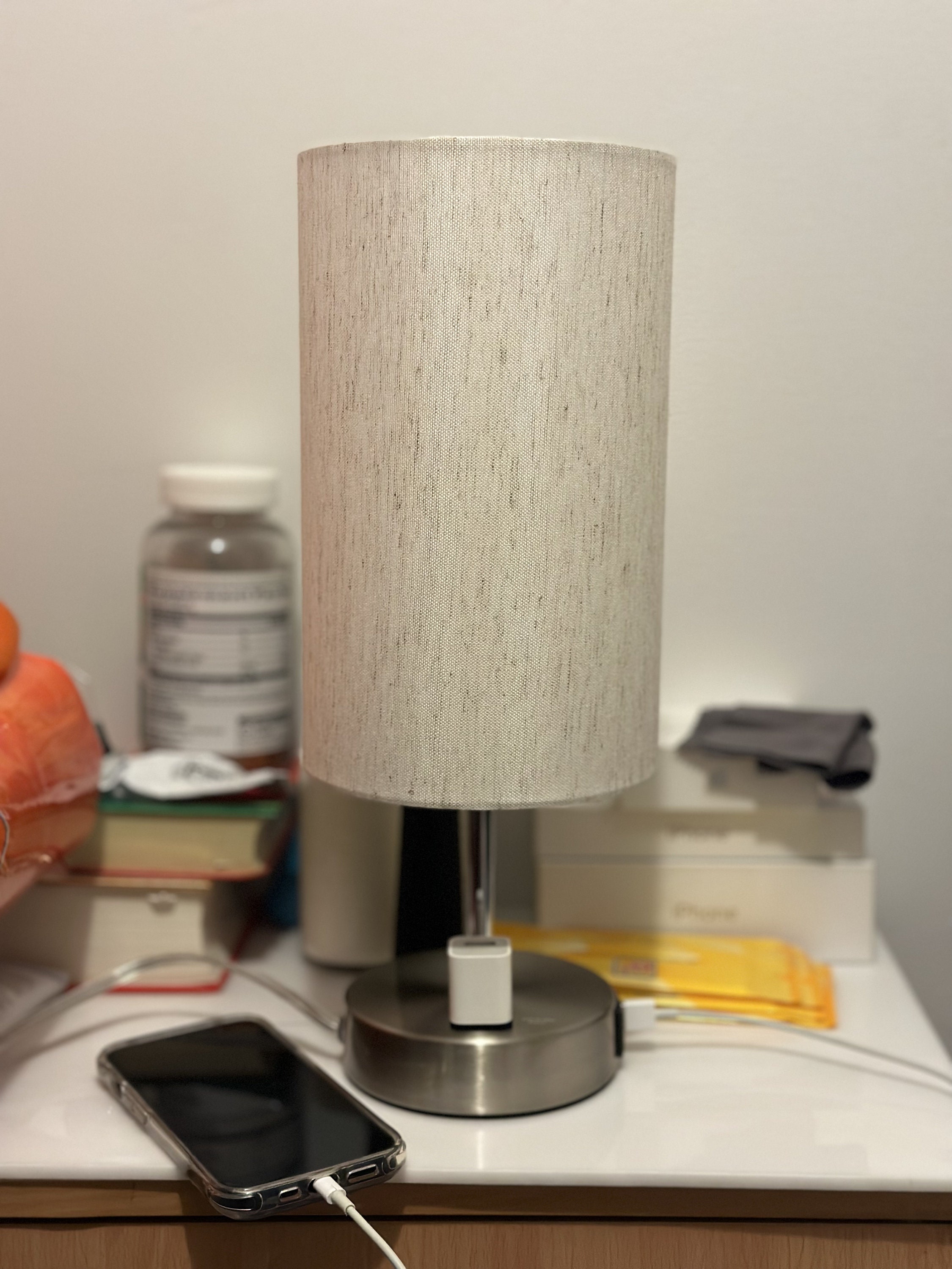 Touch Sensor Bedside Nightstand Table Lamp W/ 2 USB-A Charging Ports ...