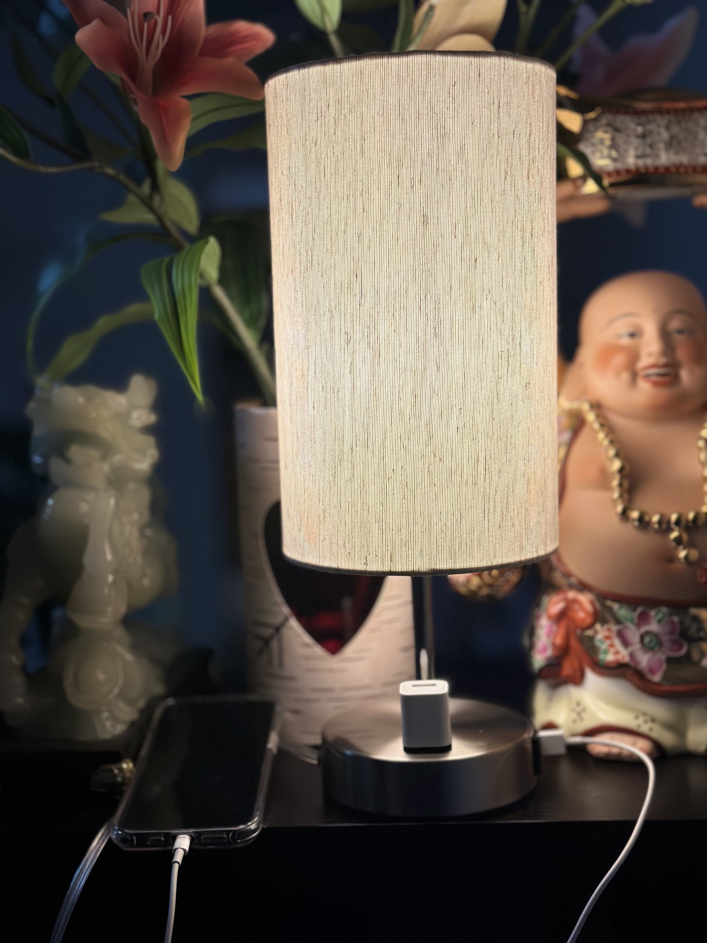 Touch Sensor Bedside Nightstand Table Lamp W/ 2 USB-A Charging Ports ...