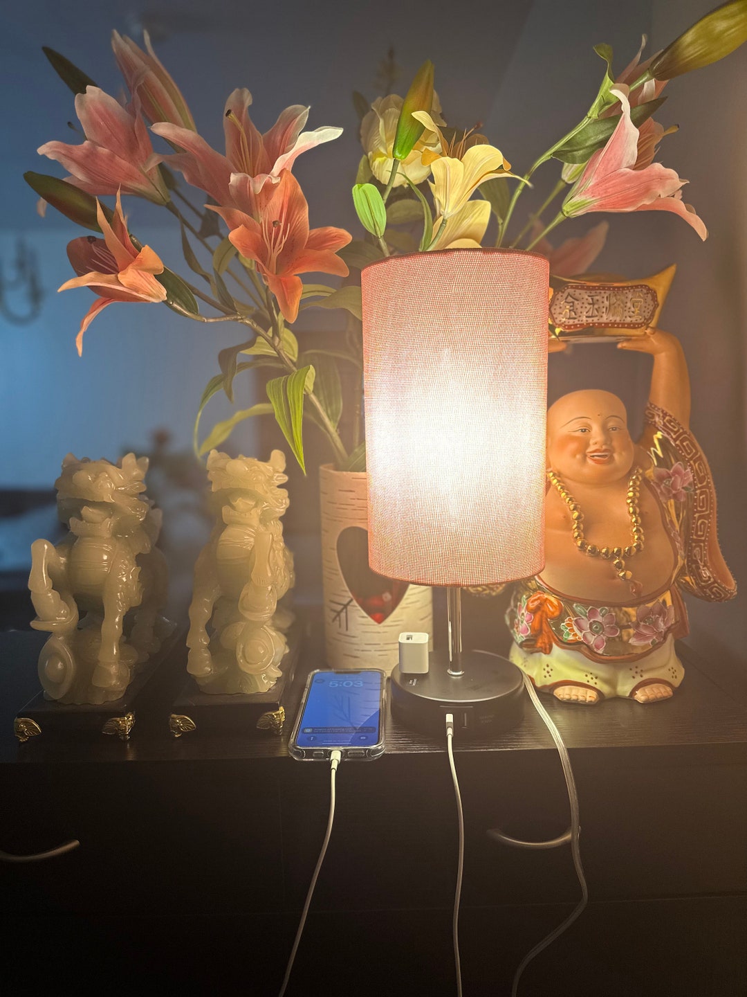 Touch Sensor Bedside Nightstand Table Lamp W/ 2 USB-A Charging Ports ...