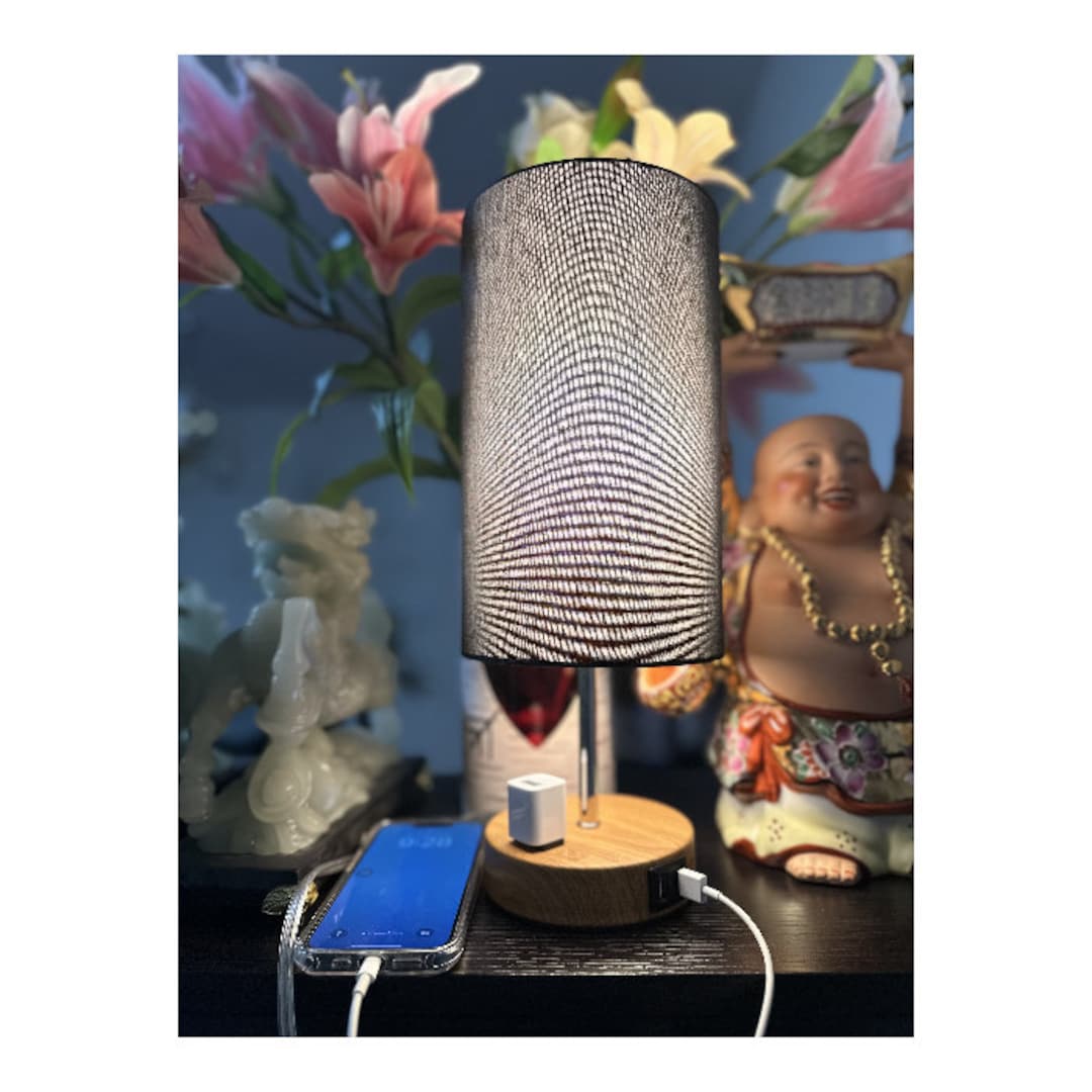 Touch Sensor Bedside Nightstand Table Lamp W/ 2 USB-A Charging Ports ...