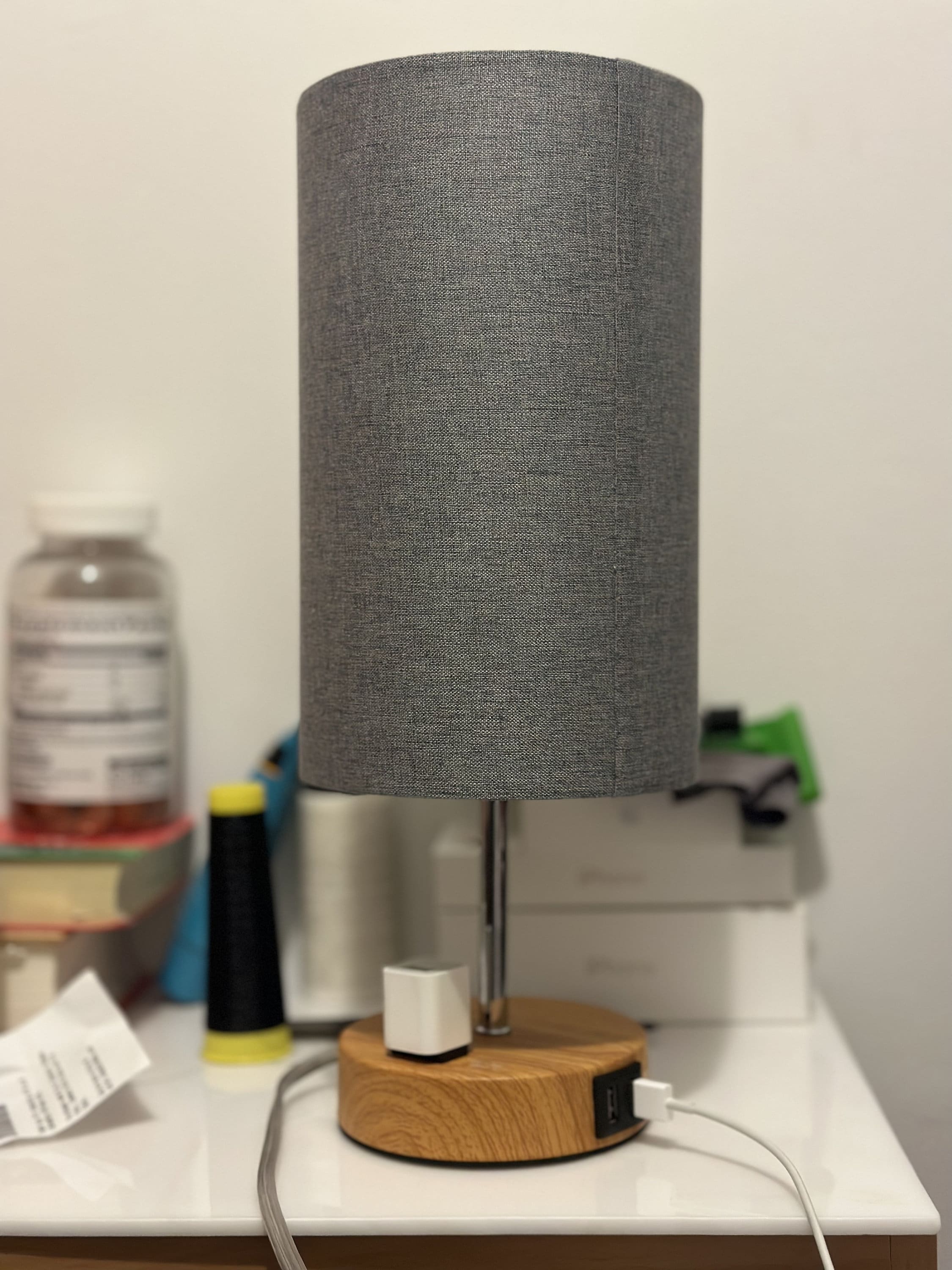 Touch Sensor Bedside Nightstand Table Lamp W/ 2 USB-A Charging Ports ...