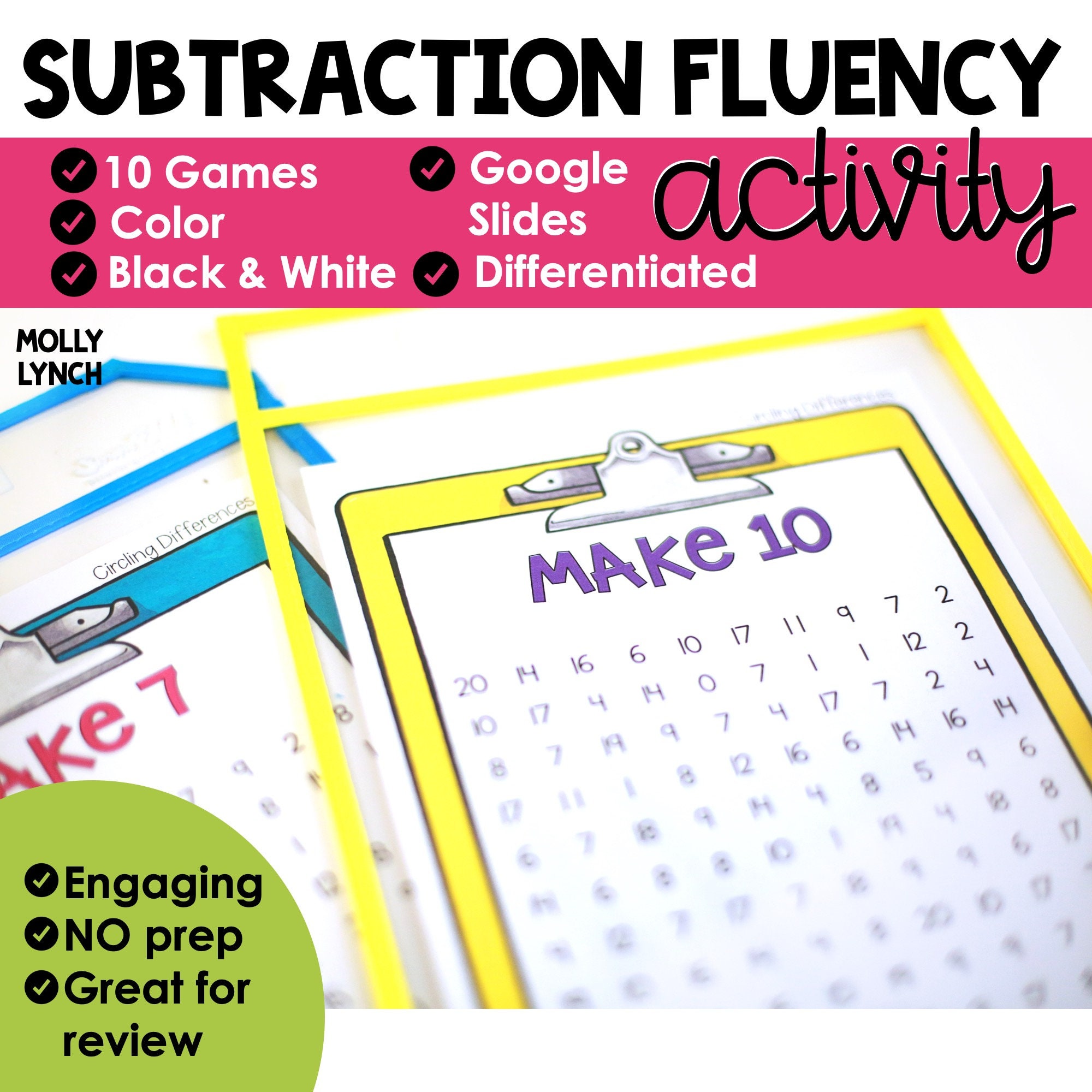 Subtraction Game Math Subtraction Game Fact Fluency Game - Etsy