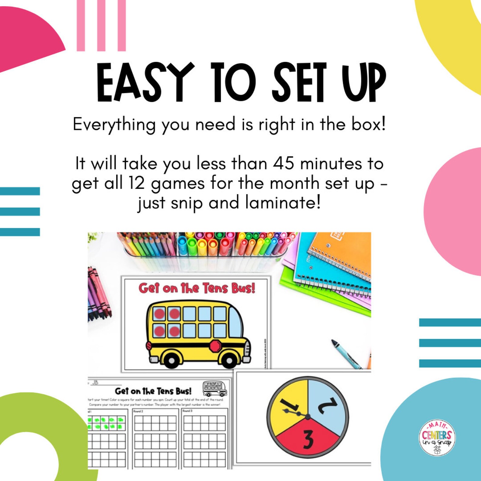 Kindergarten Math Centers | All Materials and Games Included | Centers ...